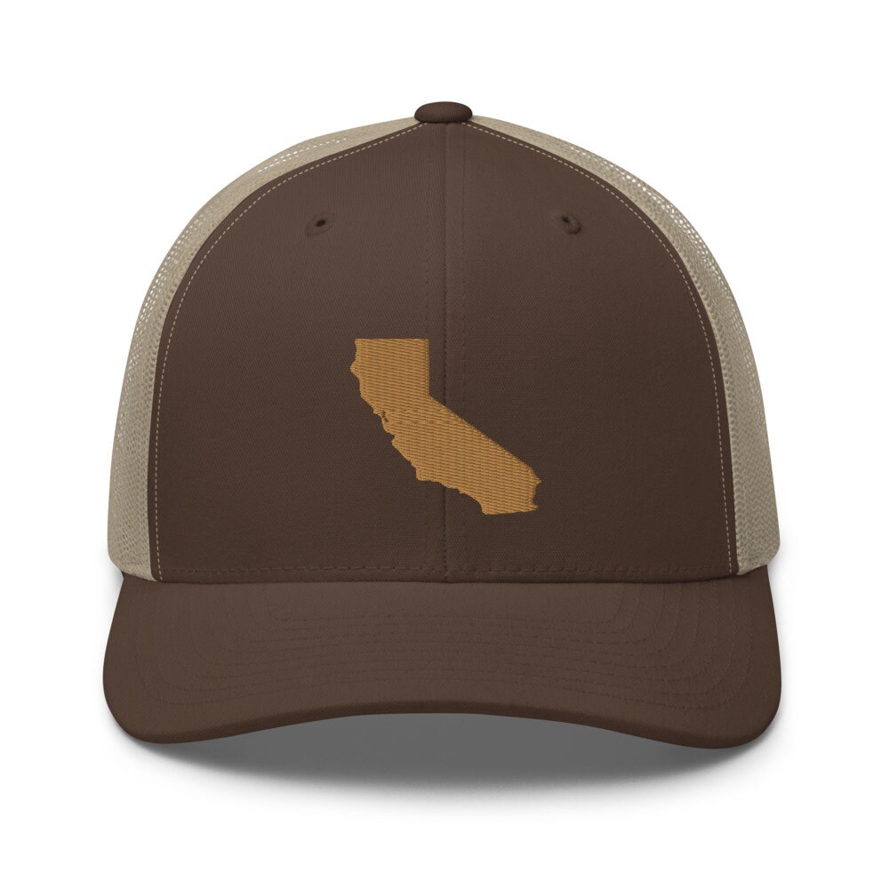 California State Silhouette Embroidered Trucker Cap - Etsy