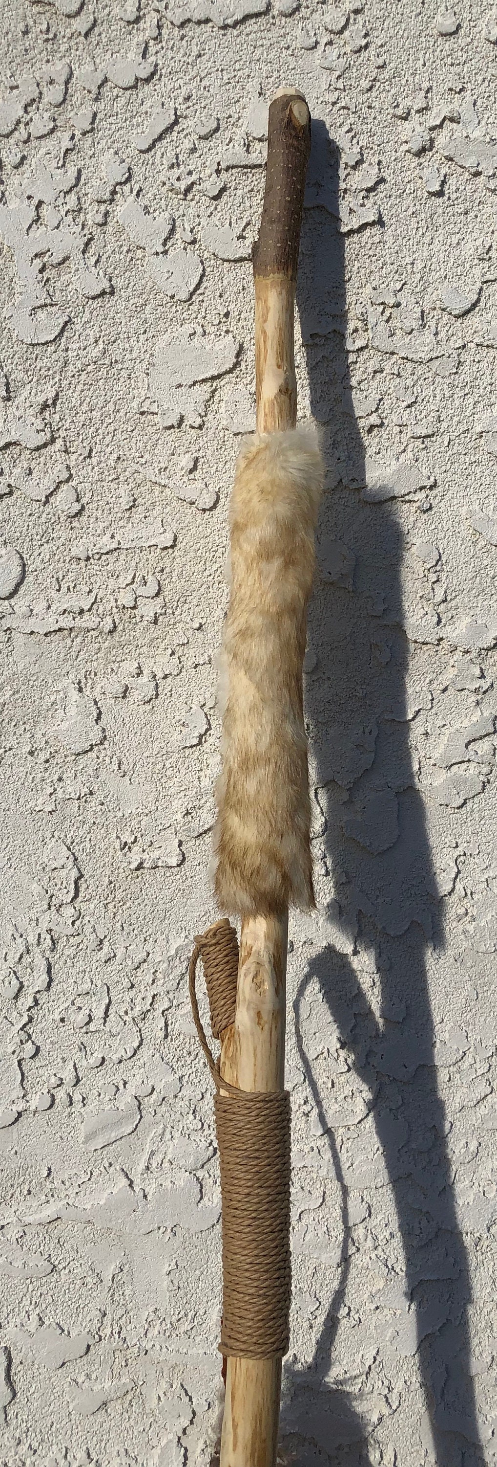 Native Style Walking Staff Simple Design With for Cord and Feathers - Etsy