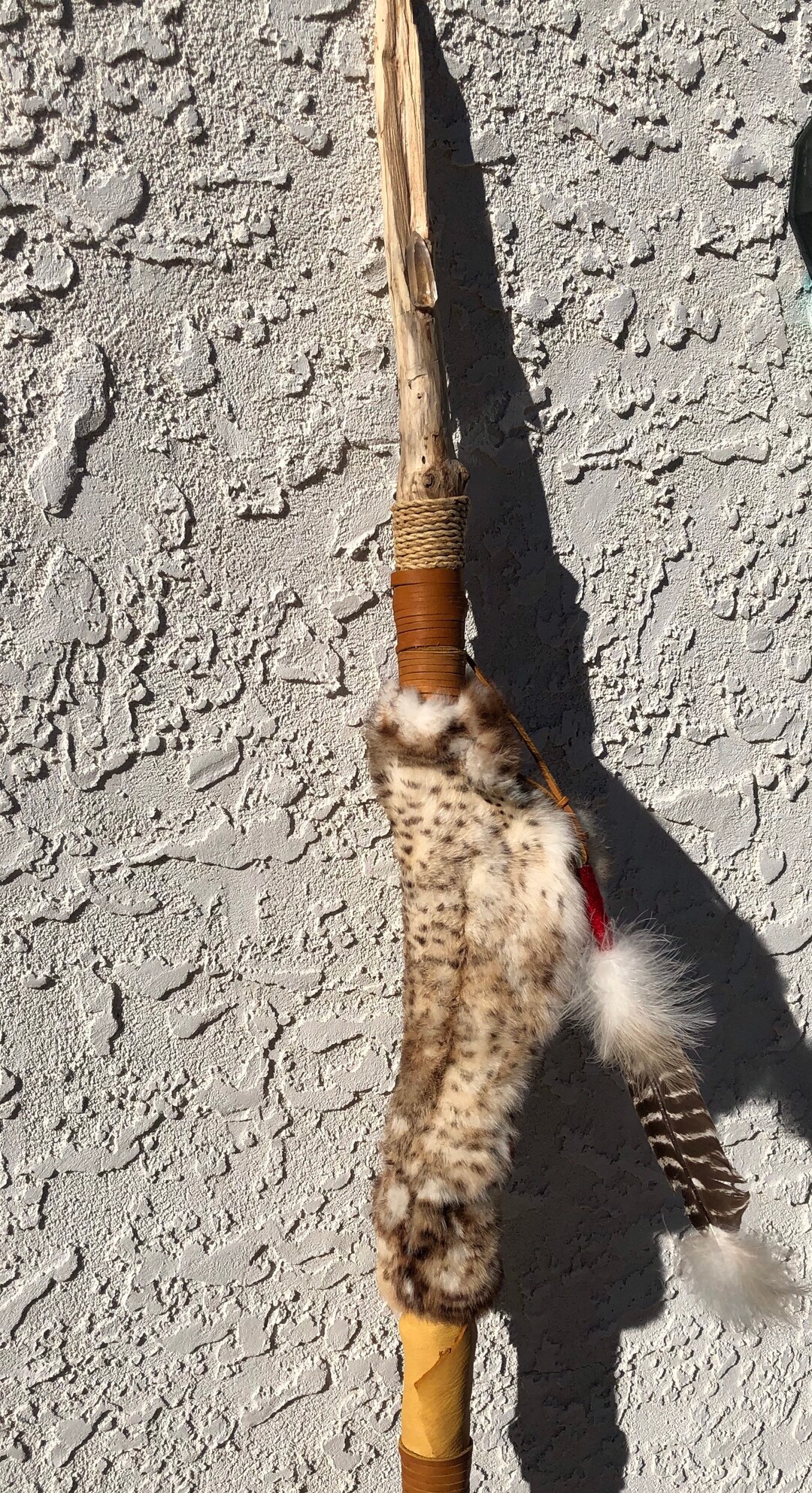 Spotted-rabbit Staff, Spear Shaped With Leather Danish Cord and ...