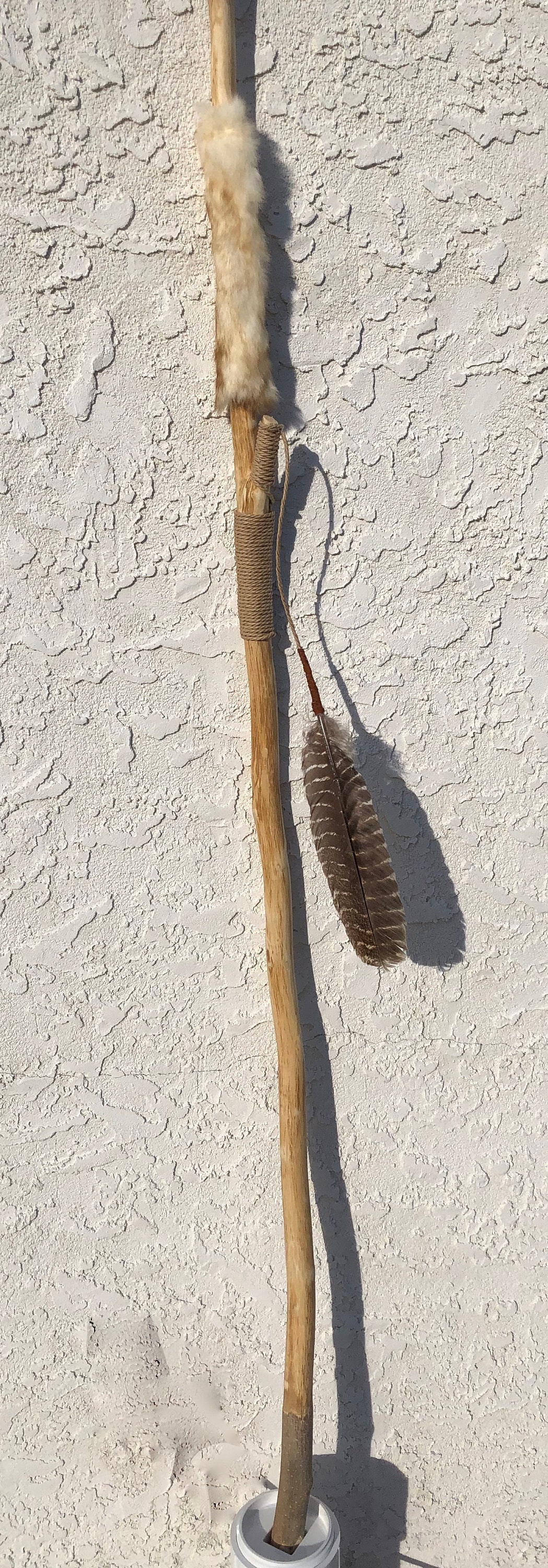 Native Style Walking Staff Simple Design With for Cord and Feathers - Etsy