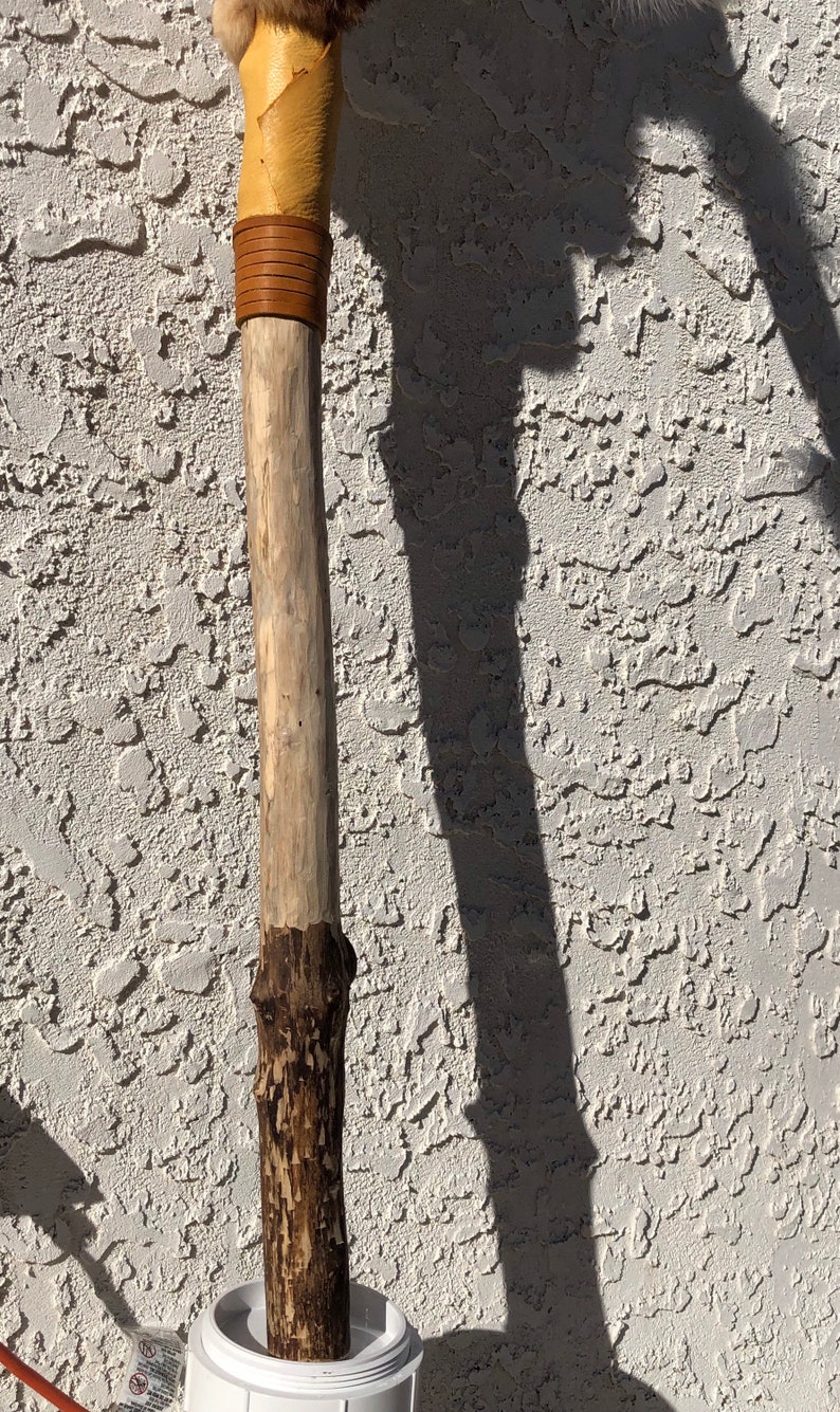 Spotted-rabbit Staff, Spear Shaped With Leather Danish Cord and ...