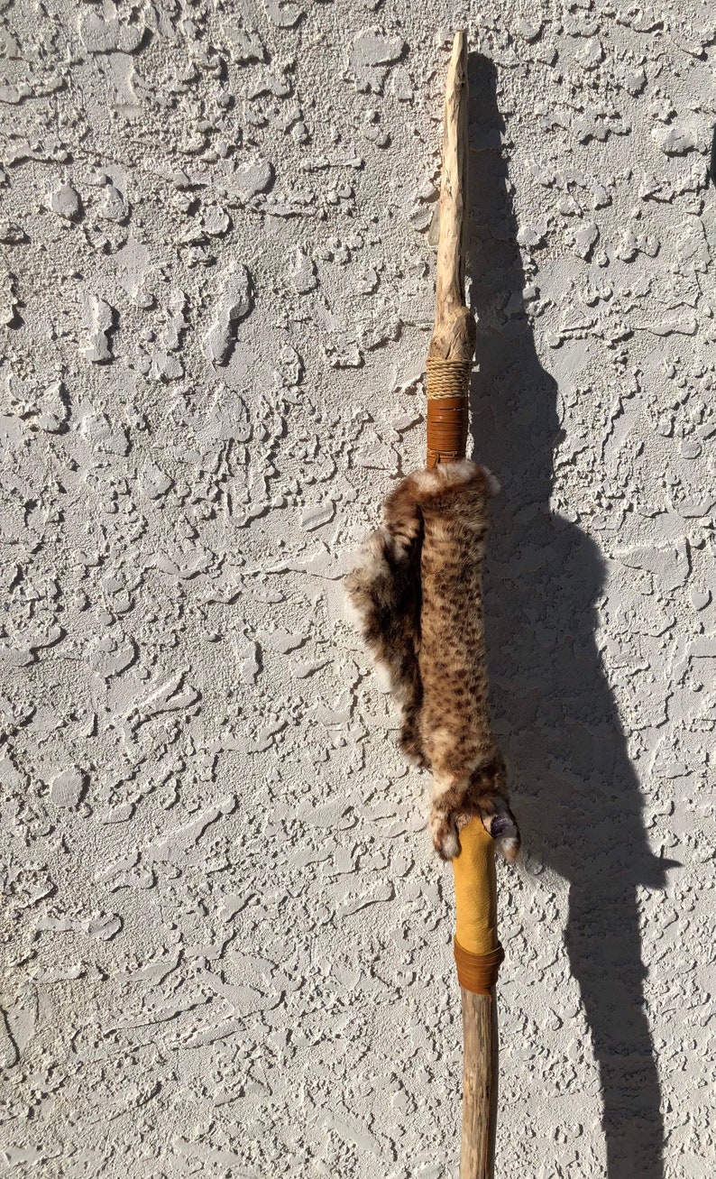 Spotted-rabbit Staff, Spear Shaped With Leather Danish Cord and ...