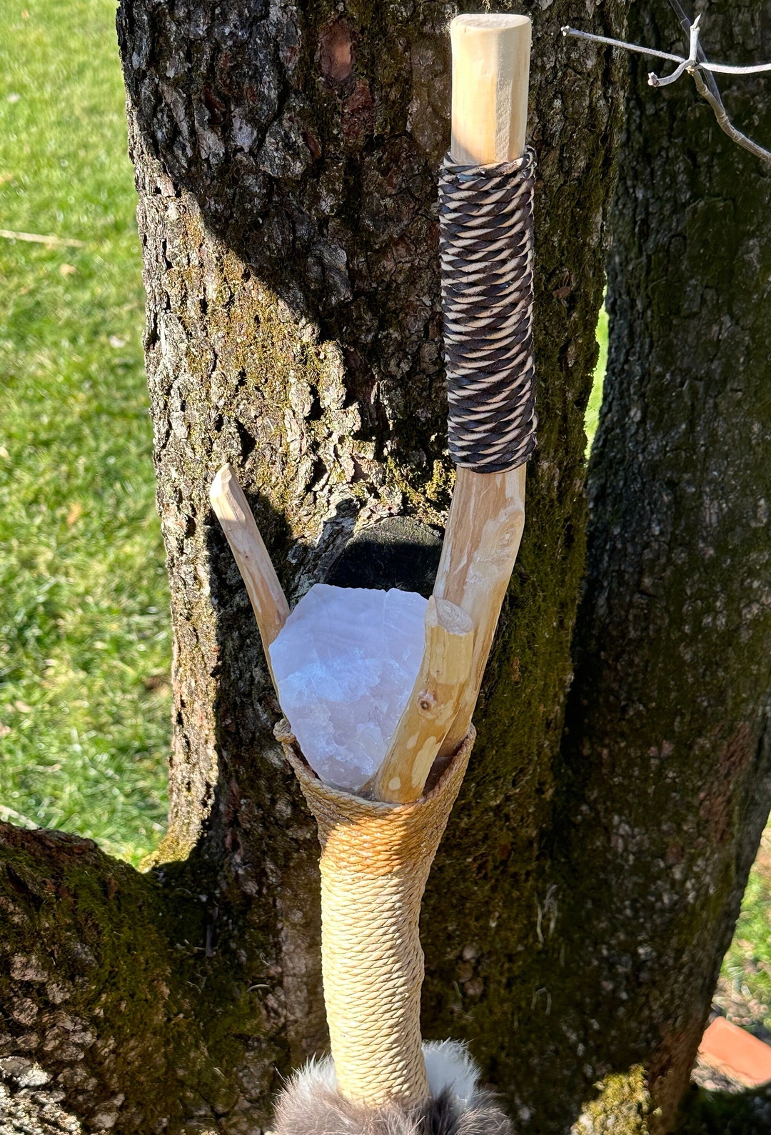 Mystical Maple Wood Staff With Glowing Calcite – Artisan Ritual ...