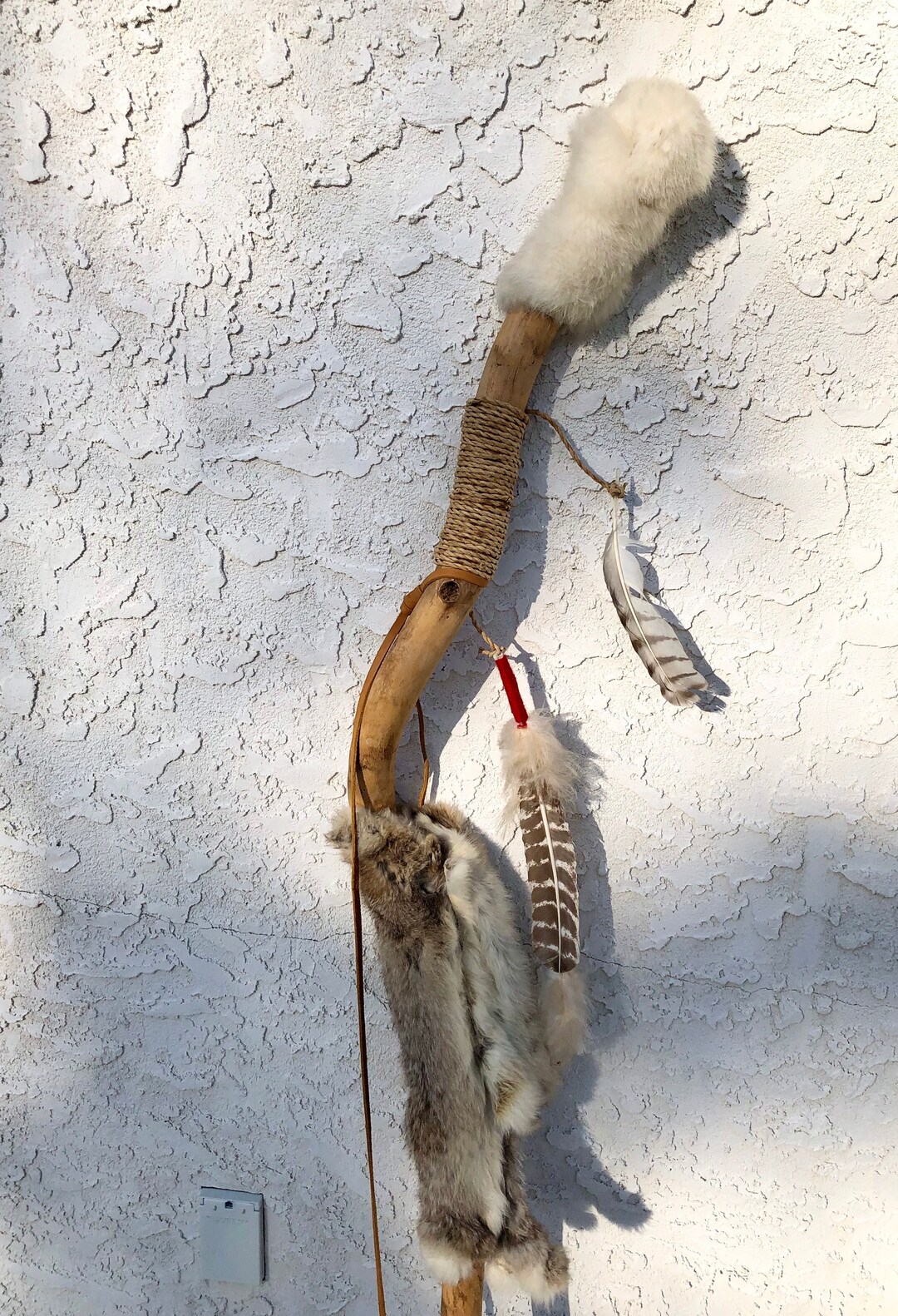 Asymmetrical Rabbit Staff Includes for Feathers Danish Cord and Leather ...