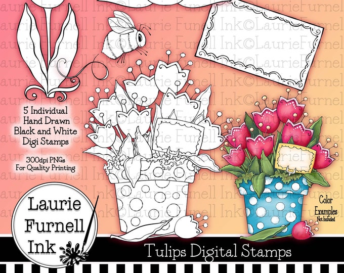Flowers Digital Stamps, Garden Digital Stamps, Digi Stamps, Adult ...