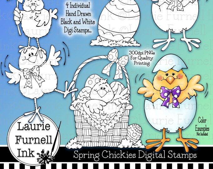 Spring Digital Stamps, Easter Digi Stamps, Baby Chicks Digis, Laurie ...
