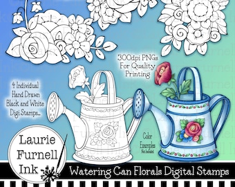 Flowers Digital Stamps, Garden Digital Stamps, Digi Stamps, Adult ...