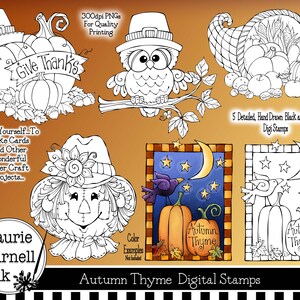 Autumn Digi Stamps, Thanksgiving Digital Stamp, Scarecrow Digital,fall ...