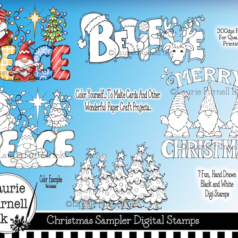 Christmas Digi Stamp - Etsy