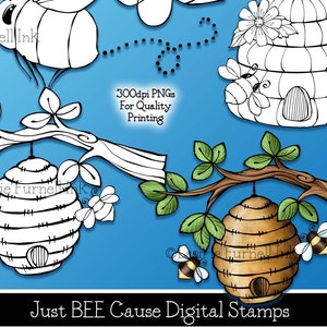 Bee Digi Stamps Beehive Digi Stamps Adult Coloring Page | Etsy