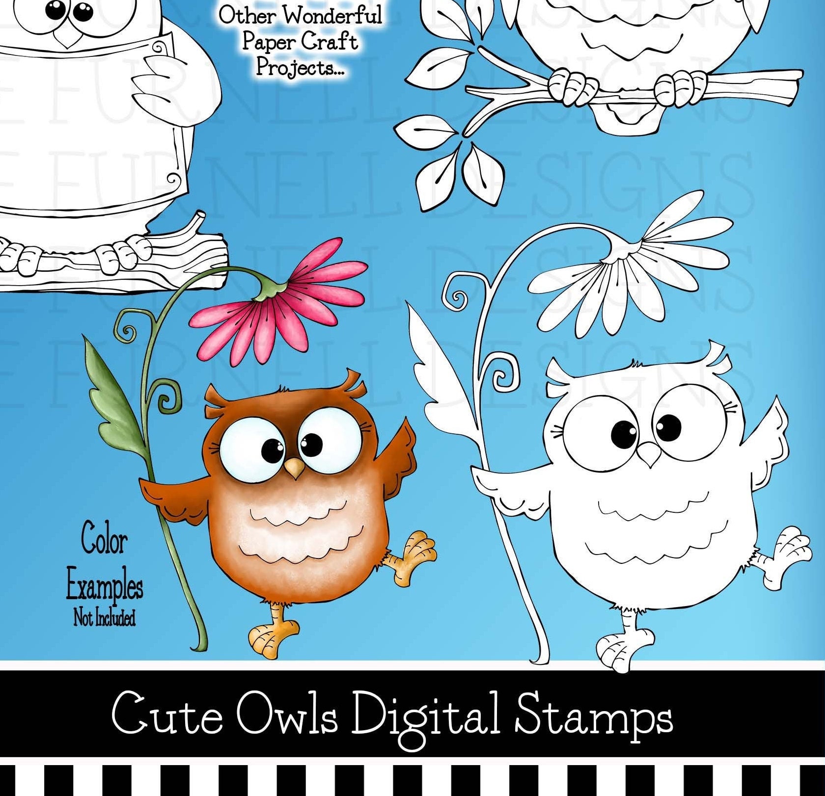 Owl Digi Stamps Owl Digital Stamps Baby Owl Digi Stamps - Etsy