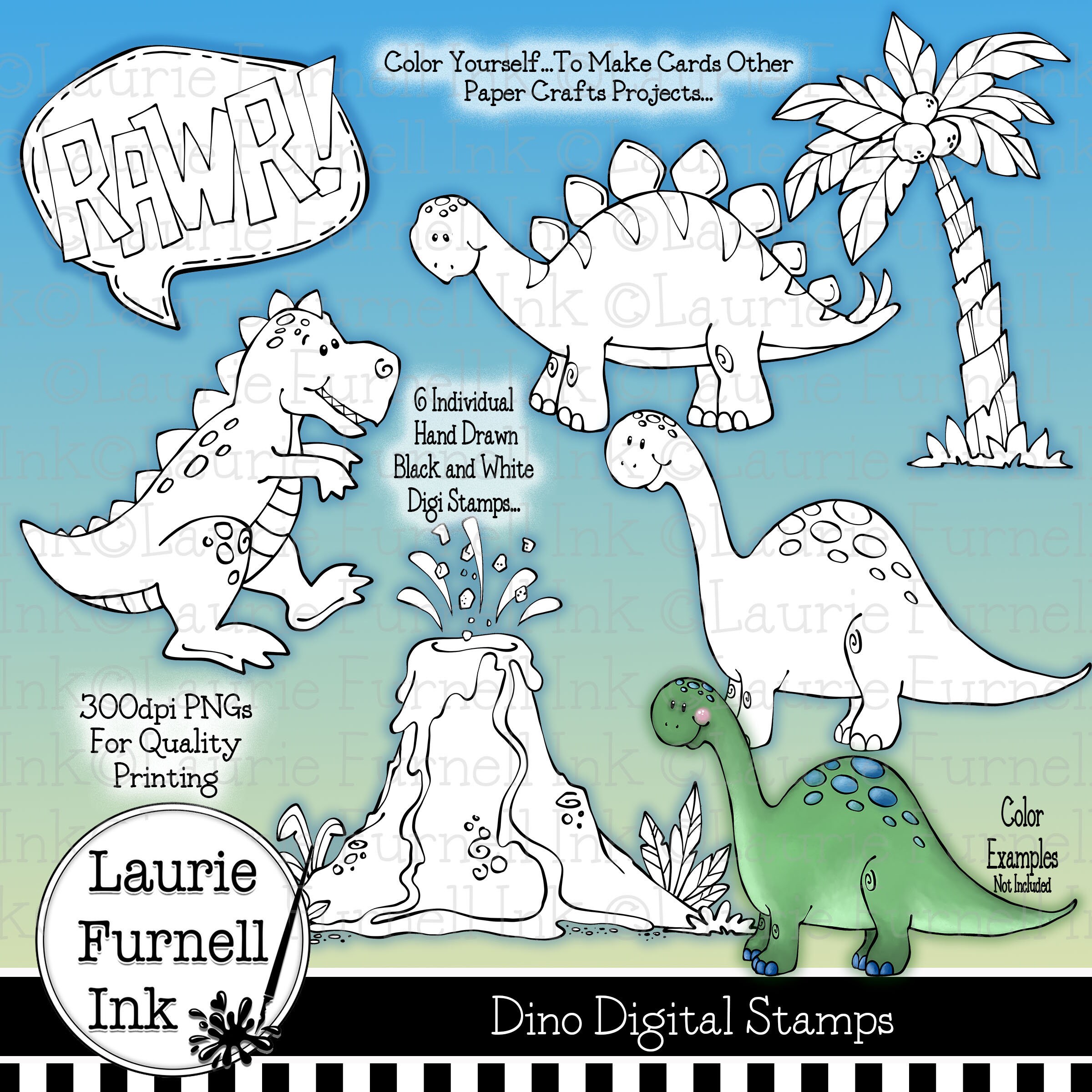 S6 Dinosaur digital stamps,Dinosaurs digital stamps,Dinosaur clipart,t ...