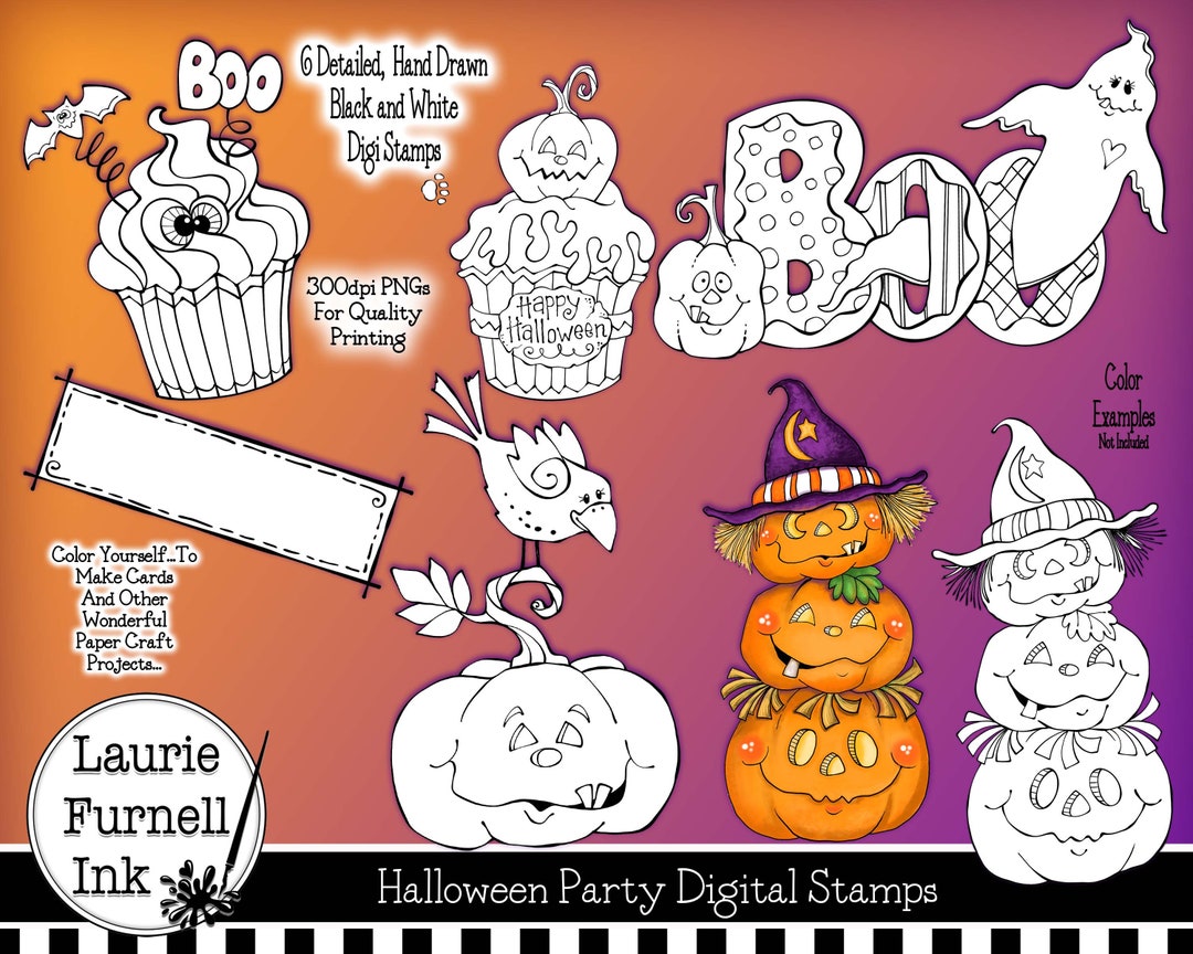 Halloween Digital Stamps, Halloween Digi Stamp, Pumpkin Digi Stamps ...