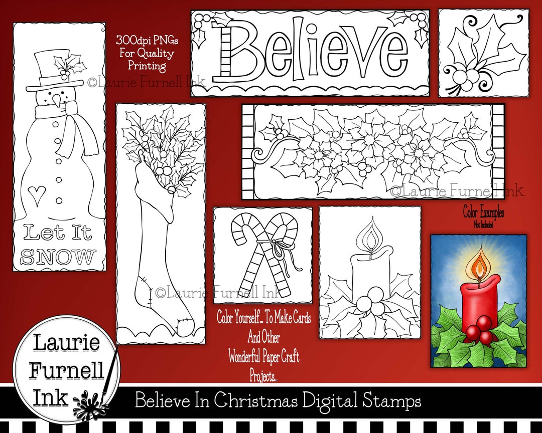 Christmas Clip Art, Christmas Digital Stamps, Christmas Candle Art ...