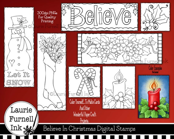 Christmas Clip Art Christmas Digital Stamps Christmas Candle - Etsy