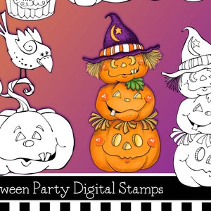 Halloween Digital Stamps, Halloween Digi Stamp, Pumpkin Digi Stamps ...