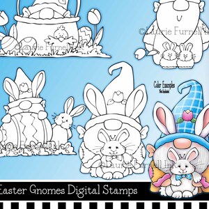 Easter Gnome Clip Art, Easter Gnome Digital Stamps, Spring Gnome Digi ...
