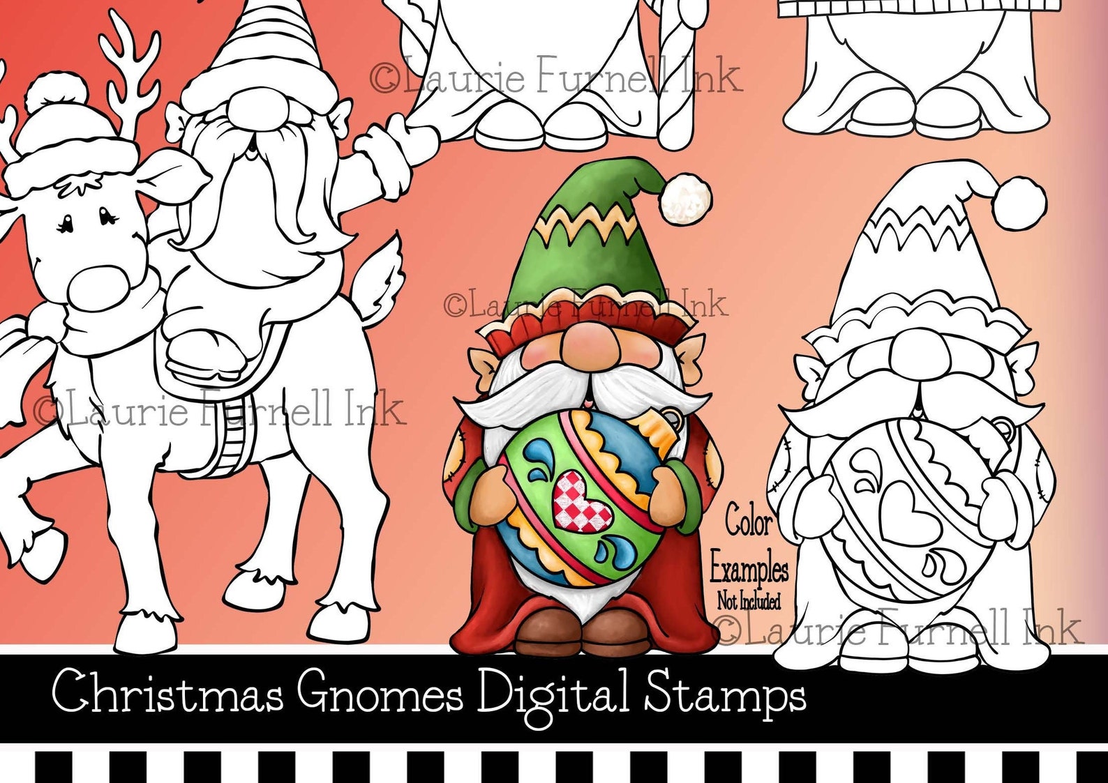 Christmas Gnomes Digital Stamp, Nordic Gnome, Christmas Digi Stamps ...