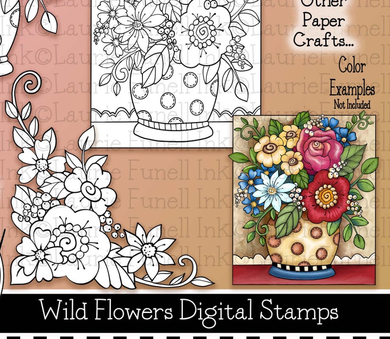 Flowers Digital Stamps Garden Digital Stamps Digi Stamps - Etsy UK