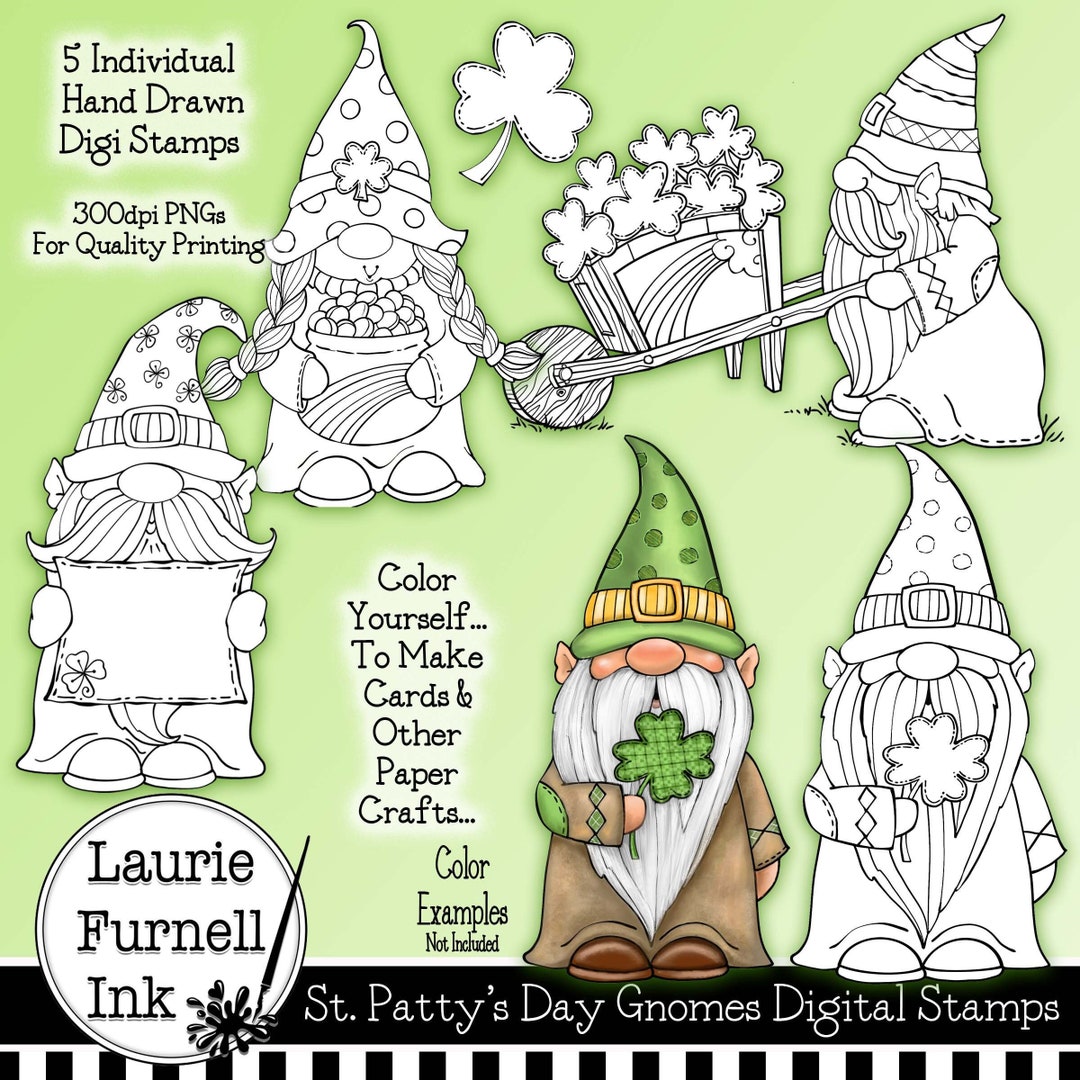 Gnome Digital Stamps, St Patrick's Day Digital Stamps, Digi Stamps ...