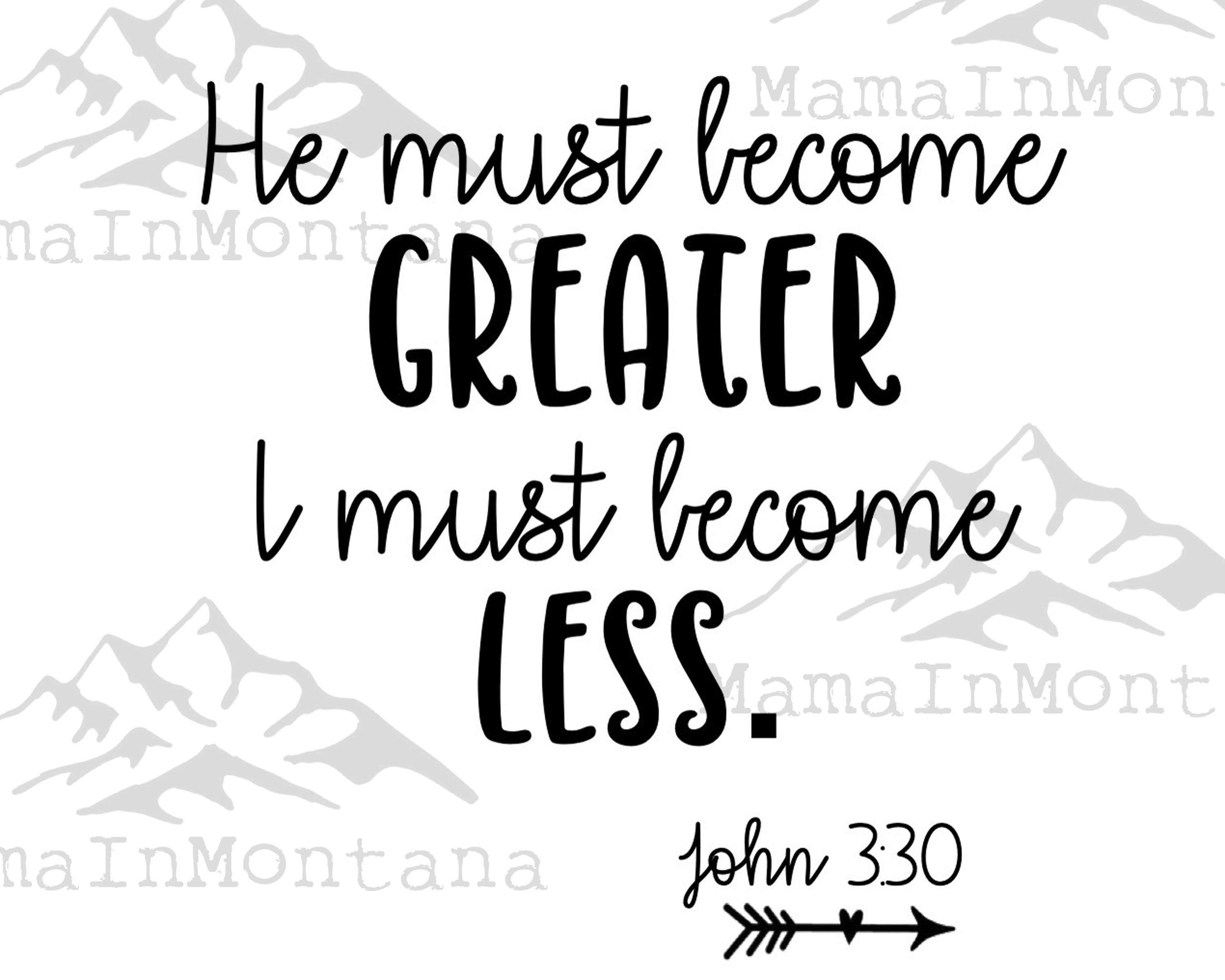 He Must Become Greater, I Must Become Less Svg-instant Digital Download ...