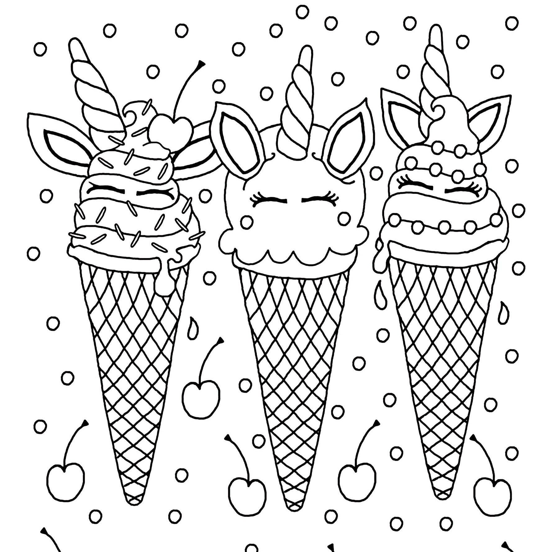 40 Ice Cream Coloring Pages, Printable or Digital Fun Pages for Kids to ...