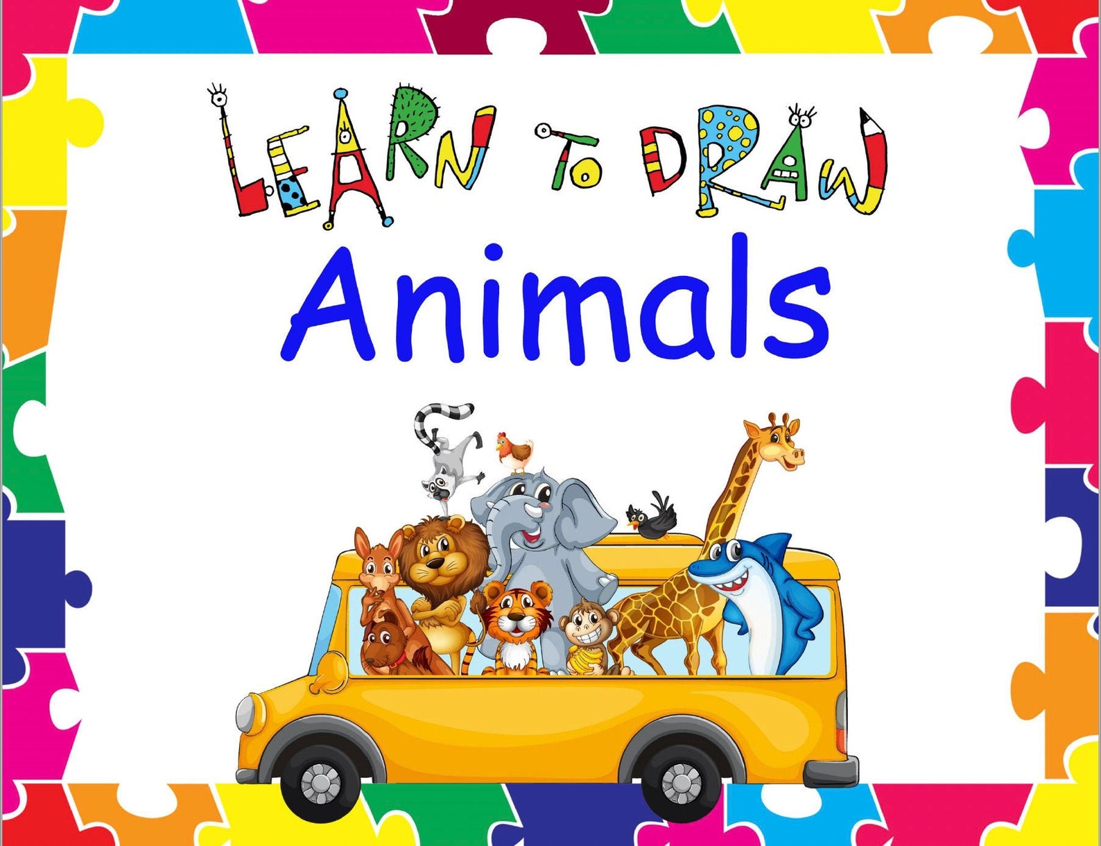 Learn to Draw Animals, 40 Fun Printable Coloring Animal Pages! - Etsy ...