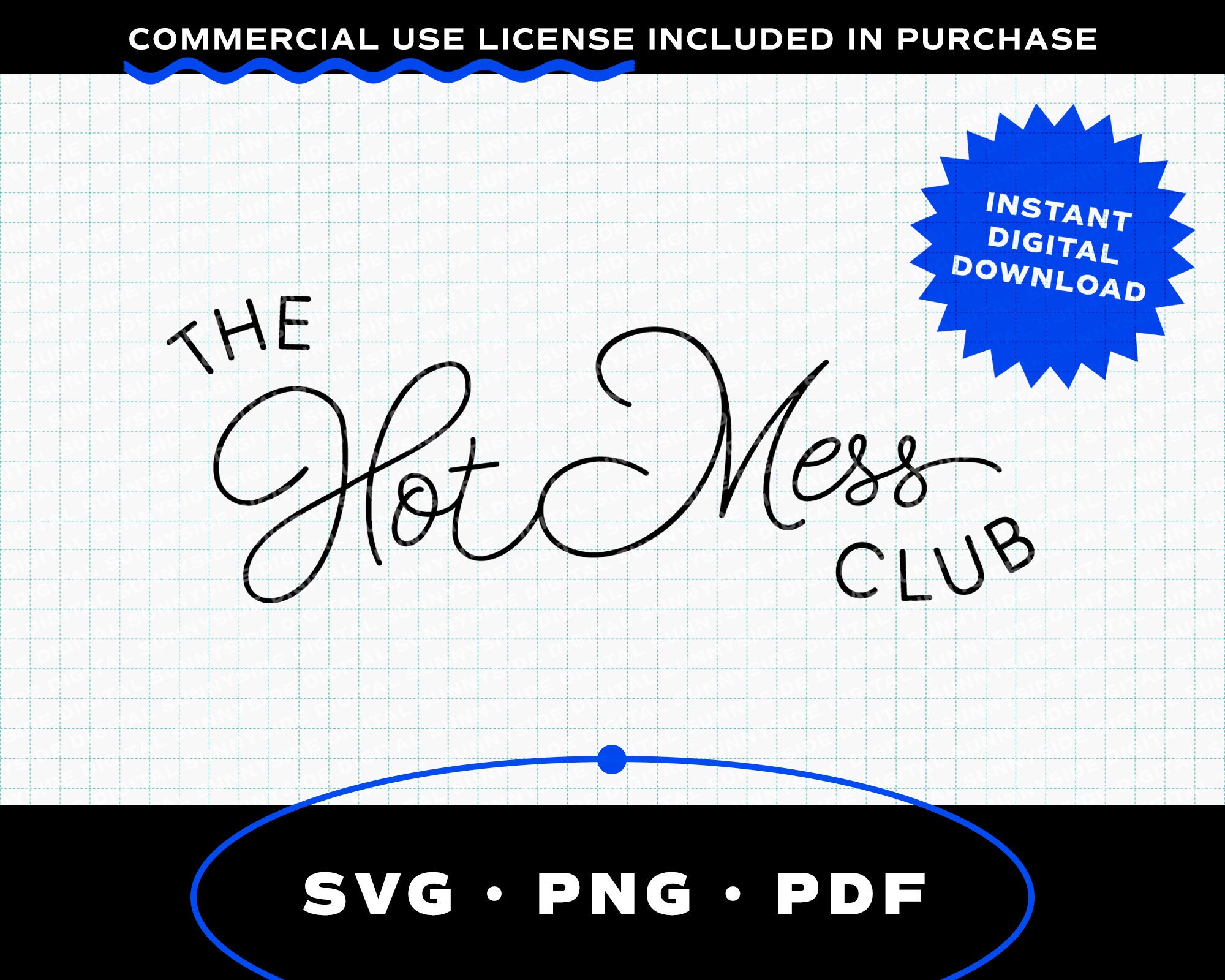 The Hot Mess Club SVG Cut File Instant Download Hot Mess - Etsy
