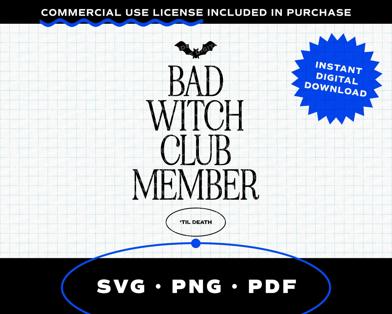 Bad Witch Club Member SVG Cut File, Instant Download, Bad Witches Club ...