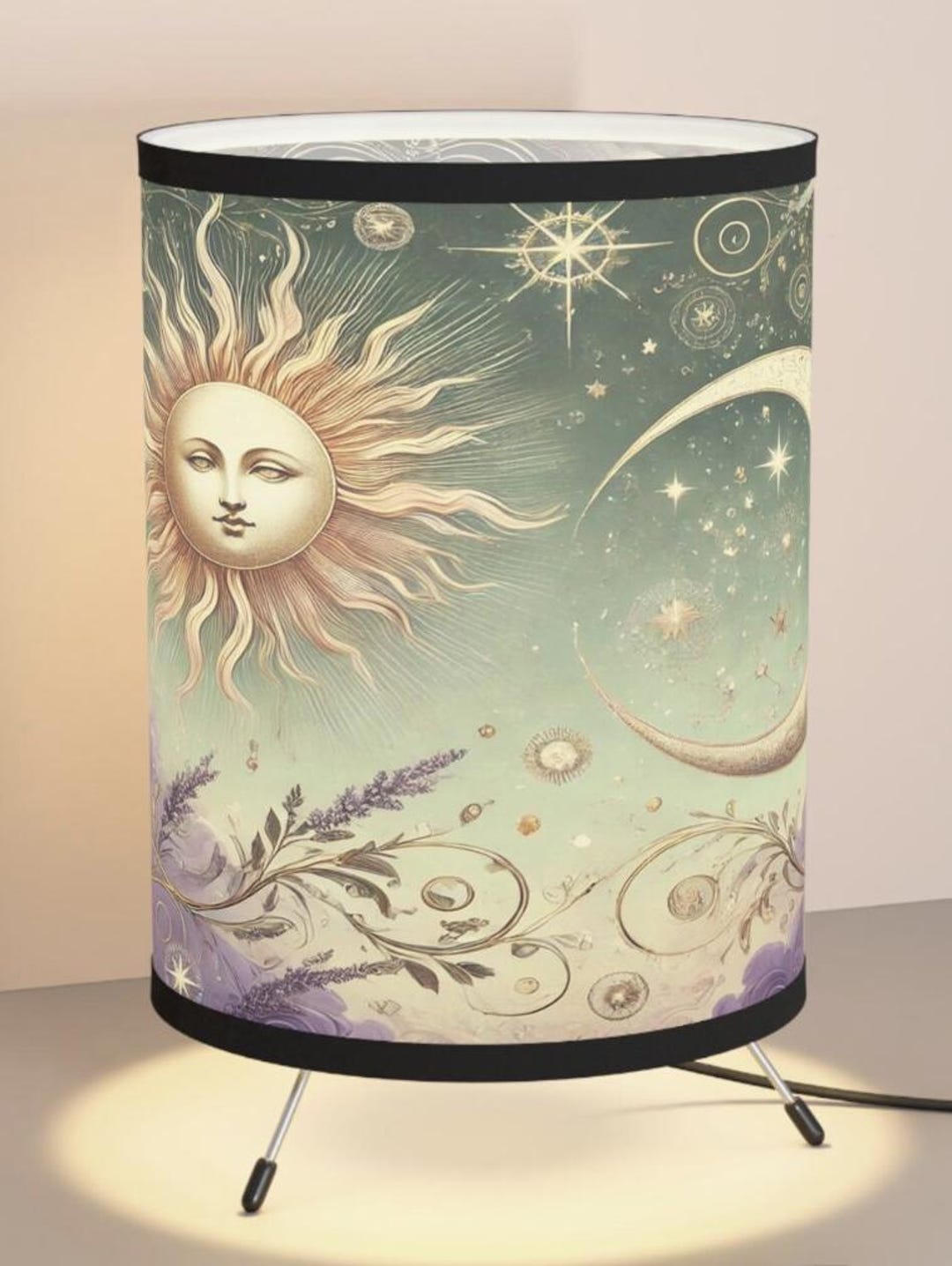 Celestial Lamp: Sun, Moon & Stars - Bohemian Home Decor - Etsy