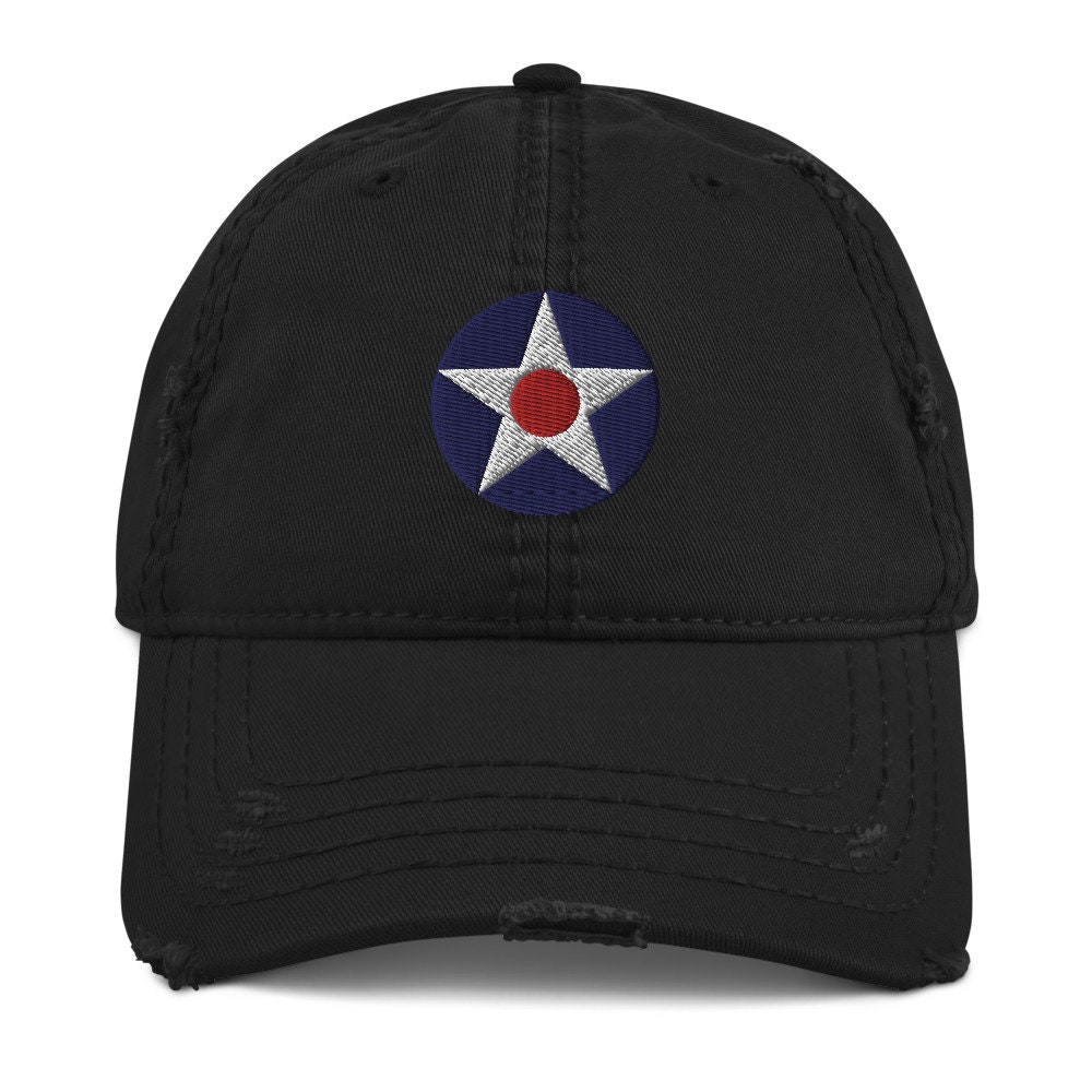 Grumman F4F Roundel Distressed Dad Hat, US Army Air Force, Embroidered ...