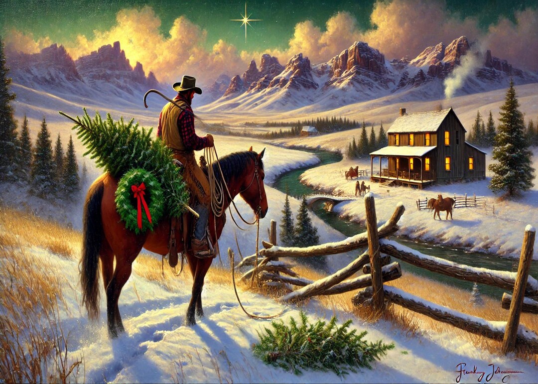 Christmas on the Range - A Western Holiday Homecoming Christmas Card - Etsy