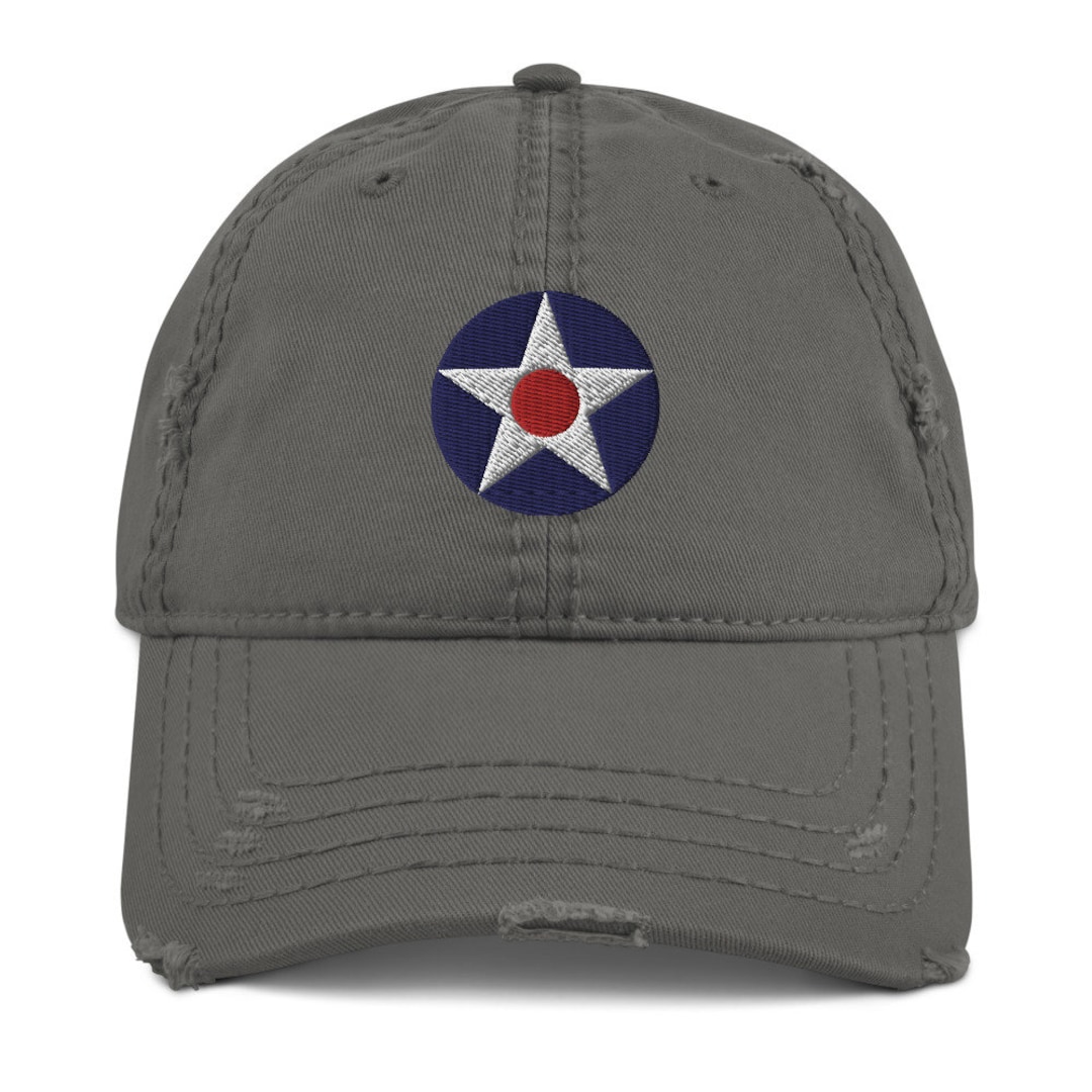 Grumman F4F Roundel Distressed Dad Hat, US Army Air Force, Embroidered ...