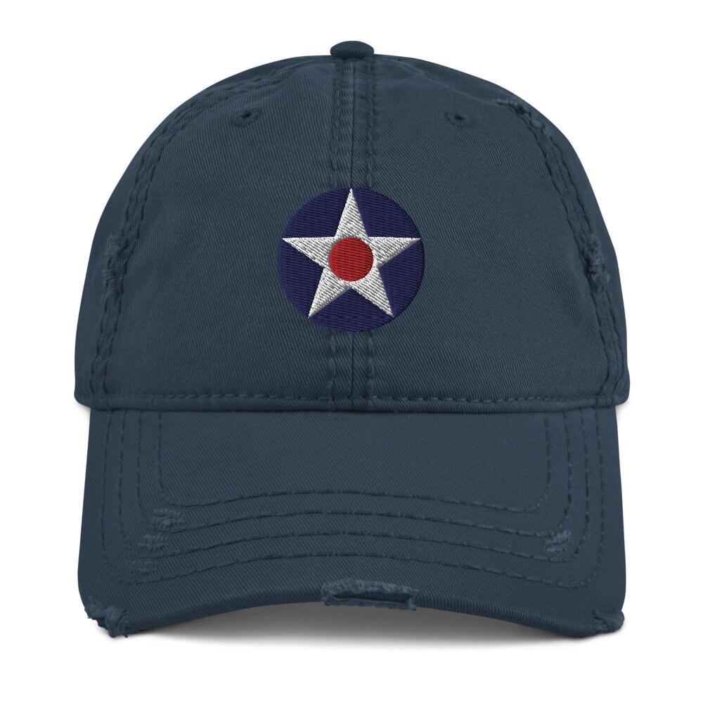 Grumman F4F Roundel Distressed Dad Hat, US Army Air Force, Embroidered ...