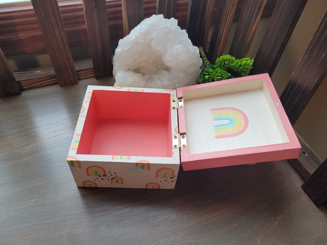 Small Wooden Pastel Rainbow Box - Etsy