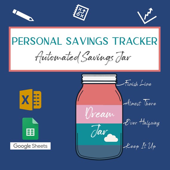 Personal Savings Goal Tracker with Automated Savings Jar | Etsy