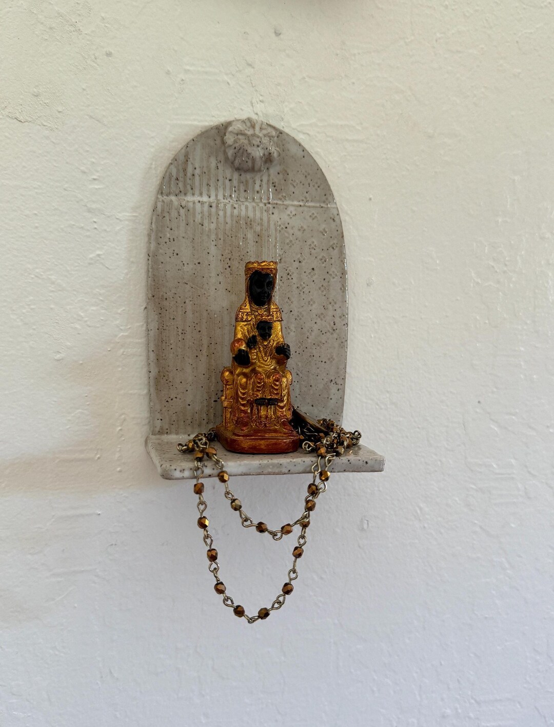 Shrine, Niche, Shelf, Altar, Wall Shrine Clay Rose Wall Decor for ...