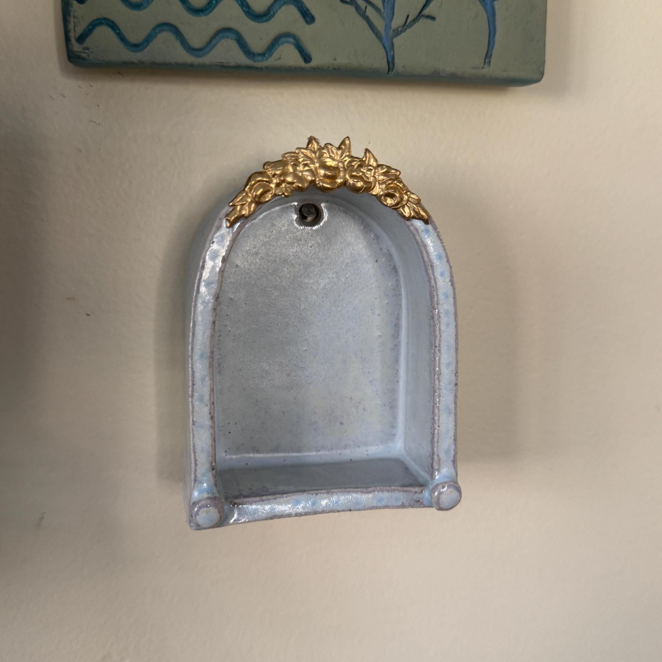 Ceramic Shrine, Niche, Altar, Shelf for Crystals, Trinkets, Steampunk ...