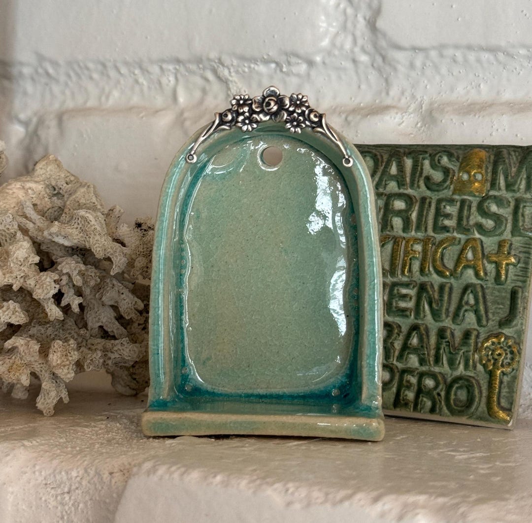 Ceramic Shrine, Niche, Altar, Shelf for Crystals, Trinkets, Steampunk ...