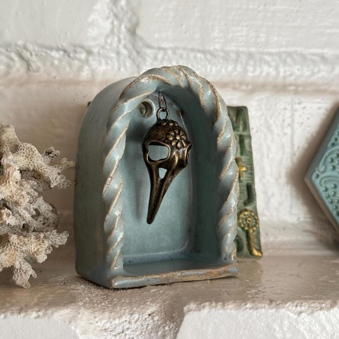 Ceramic Shrine, Niche, Altar, Shelf Raven, Crow Steampunk, Arts and ...