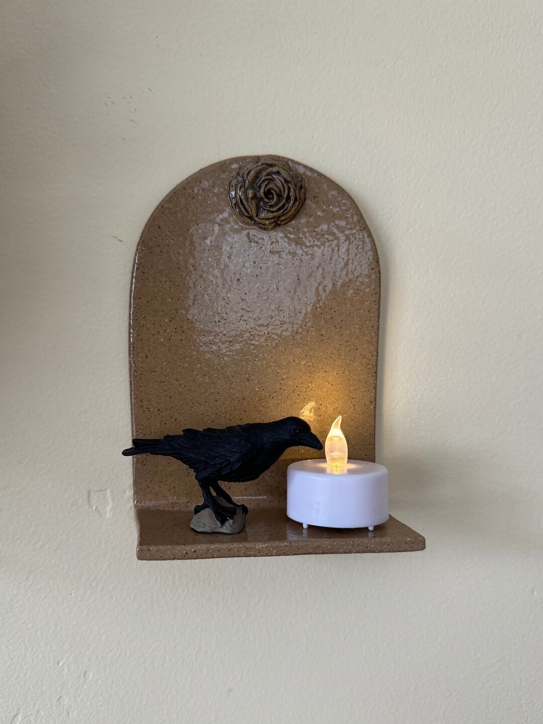 Shrine, Niche, Shelf, Altar, Wall Shrine Clay Rose Wall Decor for ...