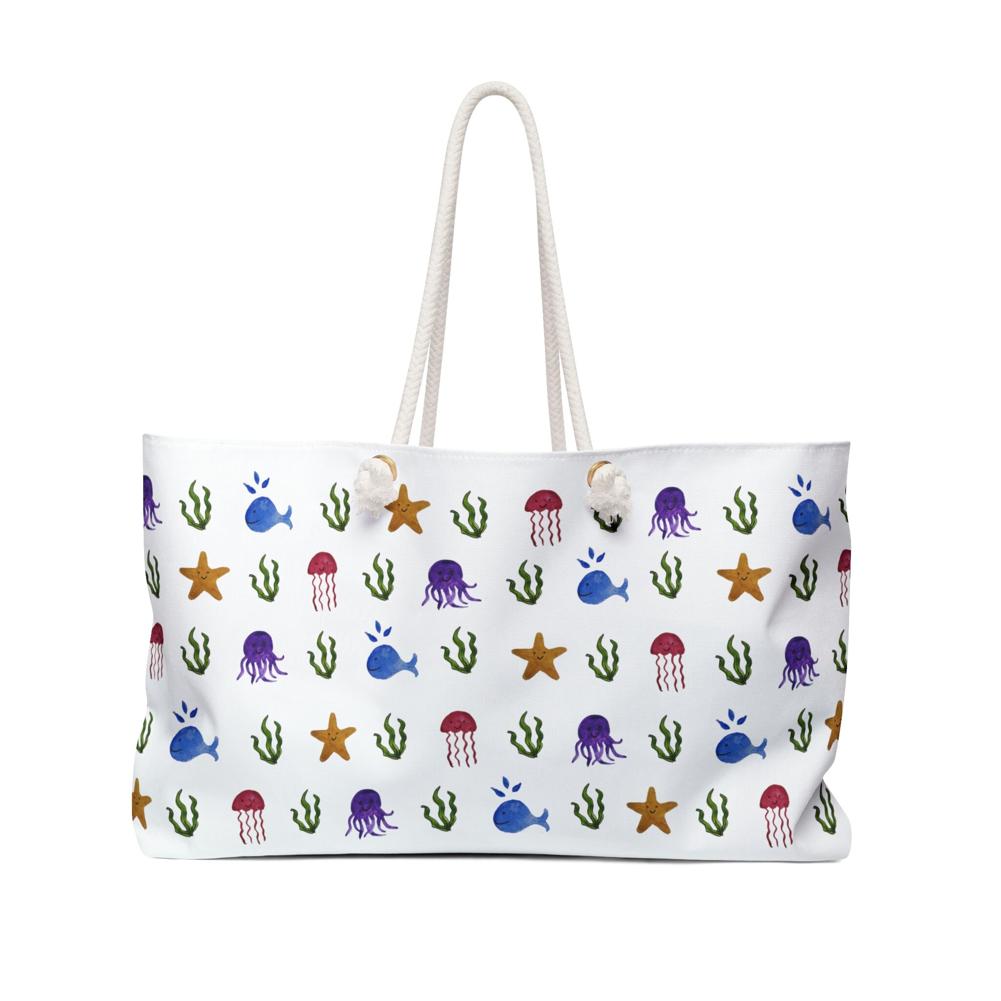 Sea Creatures Beach Bag | Large Beach Bag | Large Tote | Boat Bag ...
