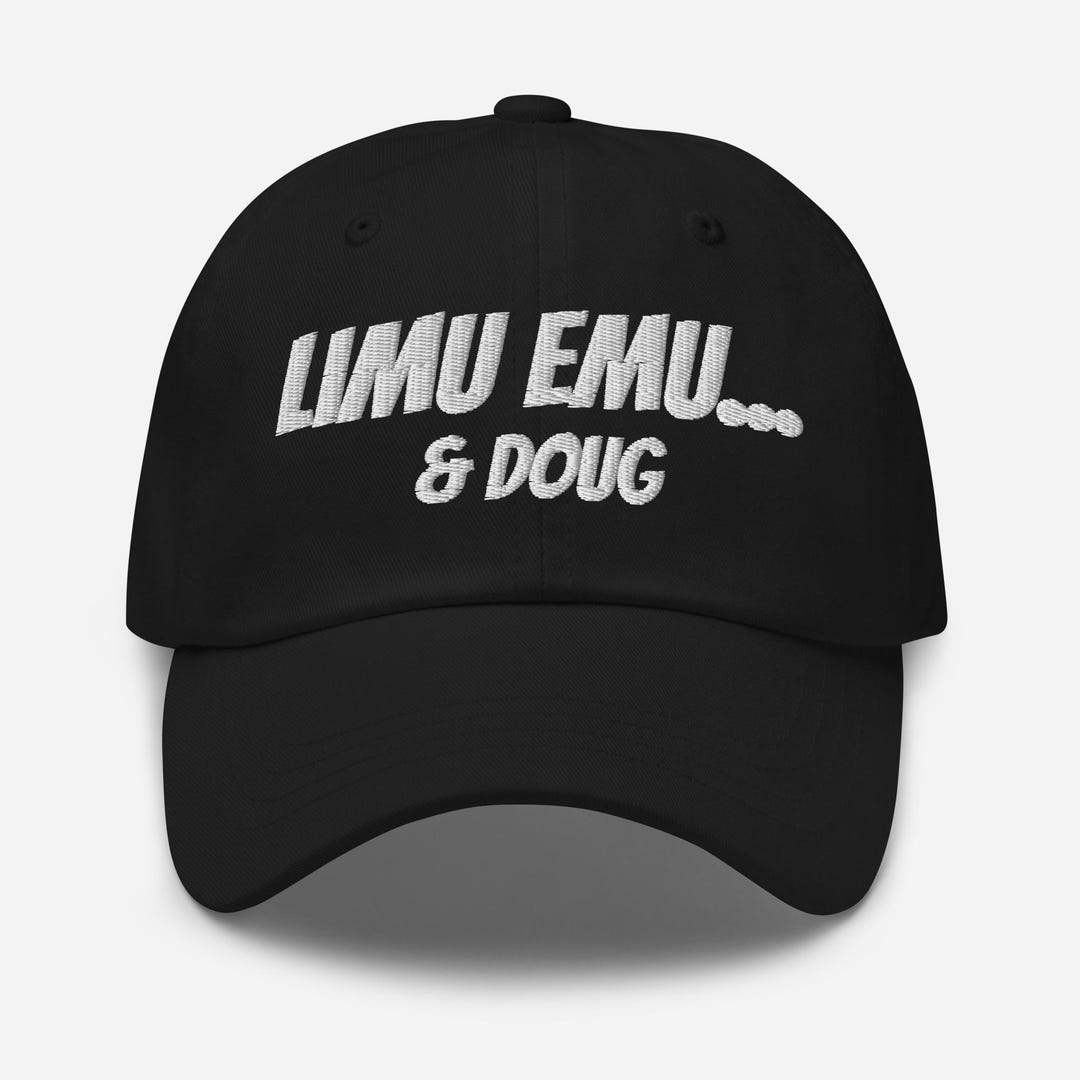 Limu Emu and Doug Funny Commercial Embroidered Black Hat Liberty Mutual ...