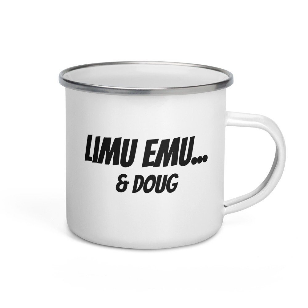 Limu Emu and Doug White Enamel Camping Mug, Father's Day Gift, Gifts ...