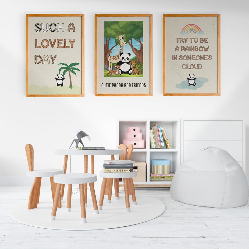 16 Set of Educational Poster Panda Homeschool Print Learning - Etsy