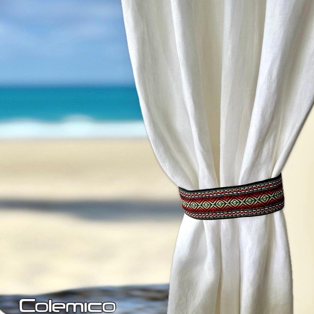 Country Western Curtain Tiebacks Boho Holdbacks Custom Woven Tie Backs ...