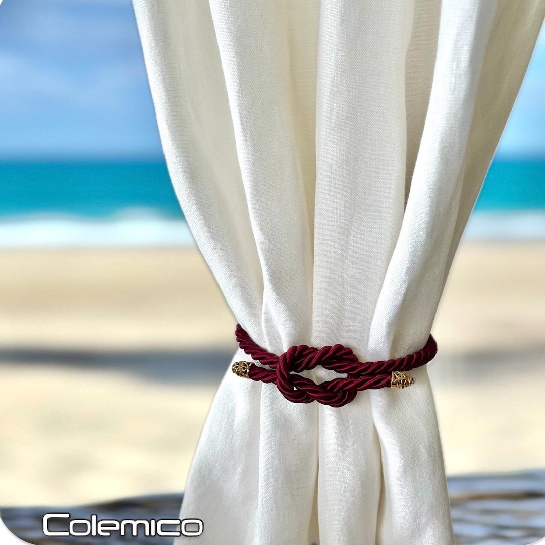 Linen Curtain Tiebacks Twisted Cord Holdbacks Custom Knotted Rope Tie ...