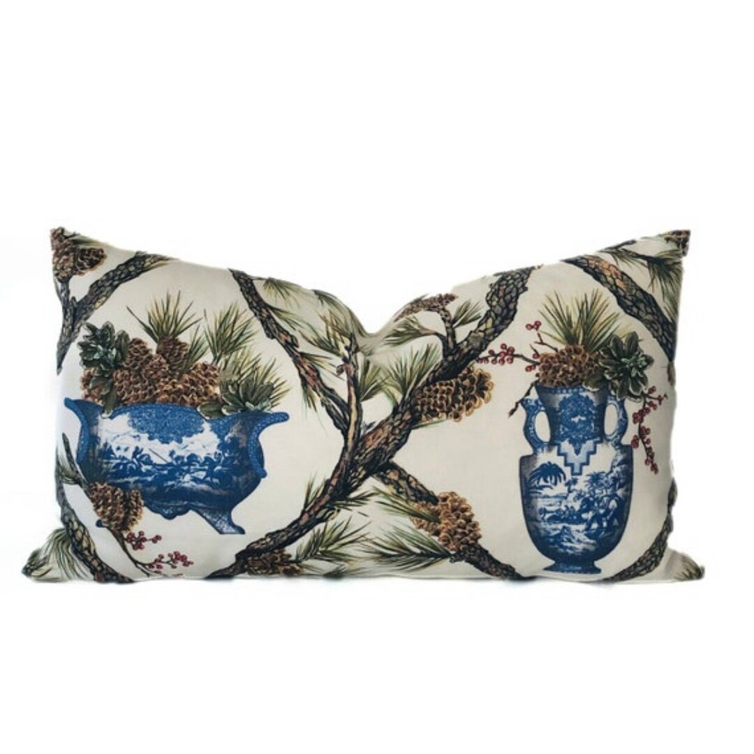 Pine Cone Trellis Pillow Designer Custom Linen Cushion Cover Luxury ...