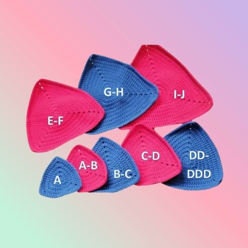 Crochet Triangle Bra Cup Sizes A-J Pattern - Etsy