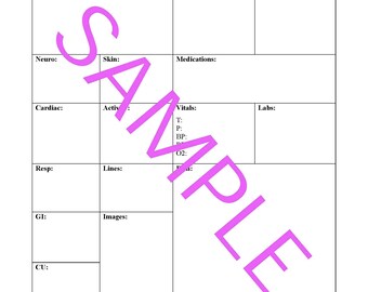 Nursing Rounds Report Sheet (Download Now) - Etsy